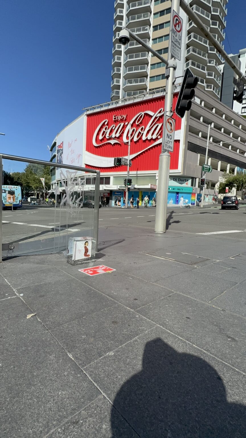 pavement advertising with chalk stencils and reverse stencils
